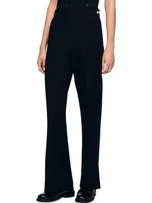 Sandro Wide Leg Trousers - Black
