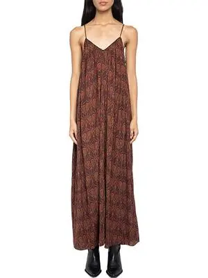 Zadig&Voltaire Ristym Soft Paisley Maxi Dress - Black