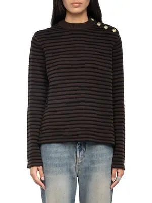 Zadig&Voltaire Wool And Cashmere Crewneck Sweater - Dark Chocolate