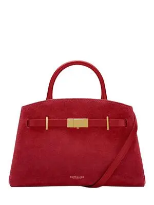 DEMELLIER Hudson Bag - Berry Red Suede