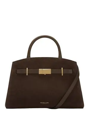 DEMELLIER Hudson Bag - Mocha Suede & Mocha Smooth