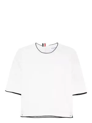 Thom Browne 4-bar Stripe Cotton T-shirt - White