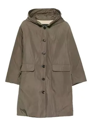 ROSSO 35 Hooded Button Coat - Neutrals