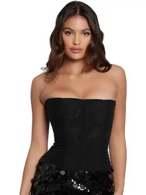 LEAU Muse Mesh Corset Top - Black