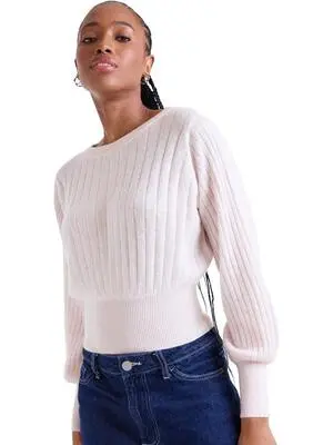 1982 Rosa Ribbed 100% Cashmere Sweater - Kissed Pink