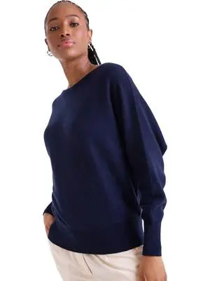 1982 Alaia Long Sleeve Cashmere Sweater Navy