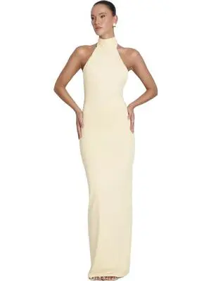 LEAU Alaïa Drape Maxi Dress - Butter Yellow