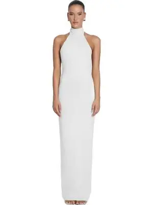 LEAU Alaïa Drape Maxi Dress - White