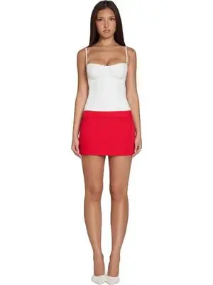 LEAU Column Micro Mini Skirt - Red
