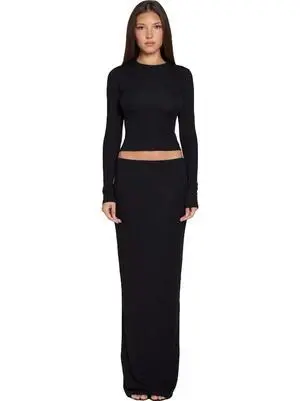 LEAU Jersey Maxi Skirt - Black