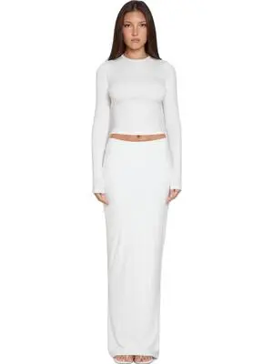 LEAU Jersey Maxi Skirt - White