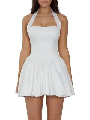 LEAU Hyades Halter Corset Mini Dress - White