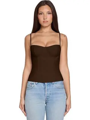 LEAU Bali Bustier Corset Top - Brown