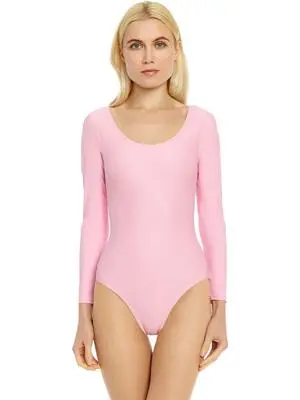 LEVERET Long Sleeve Leotard - Pink