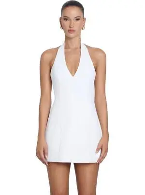 LEAU Hera Halter Mini Dress - White