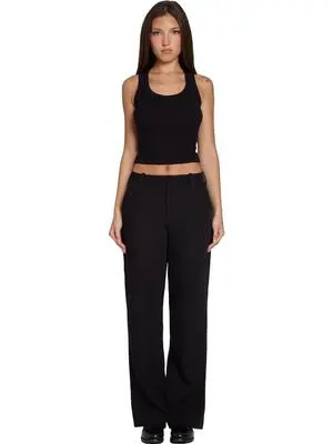 LEAU Classic Column Straight Trousers - Black