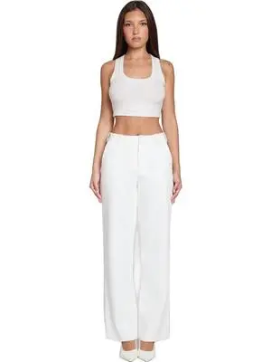 LEAU Classic Column Straight Trousers - White
