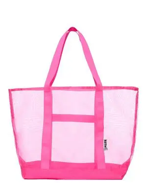 BABOON TO THE MOON Mesh Tote Bag - Hyper Pink