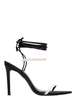 BLACK SUEDE STUDIO Lauren100 Strappy Sandal - Black/champagne Satin