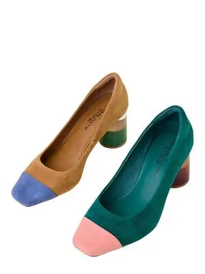 Charlotte Stone Risa Mismatch Cap Toe Pump - Kingston