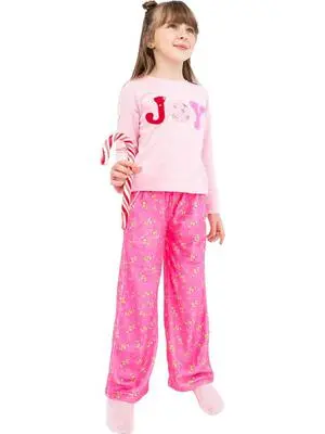 PREPPY GOOSE Candy Cane Plush Loungewear Pants