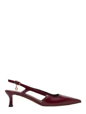 Maje Patent Leather Slingback Pumps - Burgundy