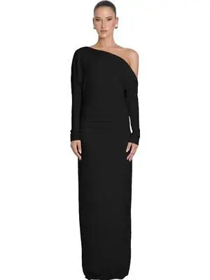 LEAU Slouchy Jersey Maxi Dress - Black