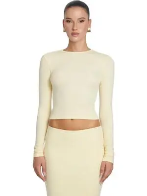 LEAU Long Sleeve Jersey Top - Butter Yellow