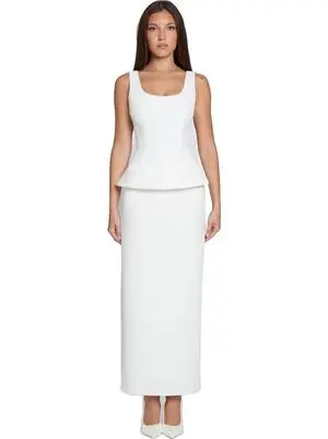 LEAU Column Maxi Skirt - White