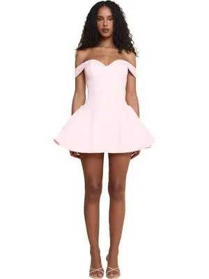 LEAU Babydoll Corset Mini Dress - Pink