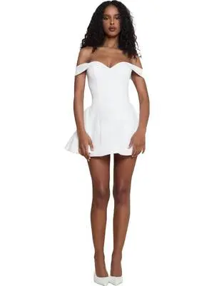LEAU Babydoll Corset Mini Dress - White
