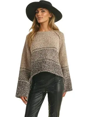 KNIT & LOUNGE Textured Gradient Knit Pullover