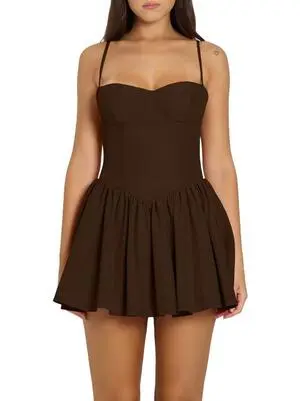 LEAU Bellini Bustier Mini Dress - Brown