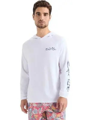 SALT LIFE Ocean Hooked Performance Hoodie - White
