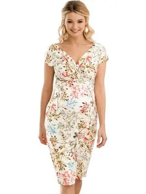 TIFFANY ROSE MATERNITY Bardot Maternity Shift Dress - Watercolour Meadow