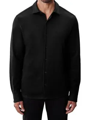 Robert Barakett Milo Knit Button-up Shirt Black