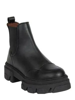 URBNKICKS Chelsea Cap Toe Boots - Black