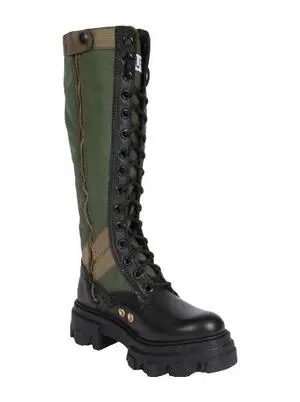 URBNKICKS Tall Jungle Boots - Green/black