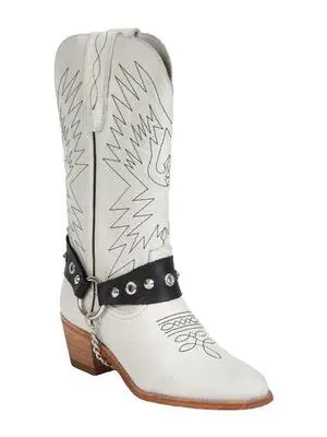 URBNKICKS Cowboy Leather Boots - White