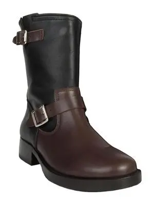 URBNKICKS Two-tone Leather Biker Boots - Brown/black
