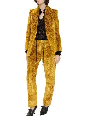 Burberry Baroque Velvet Tailored Trousers - Pear Yellow