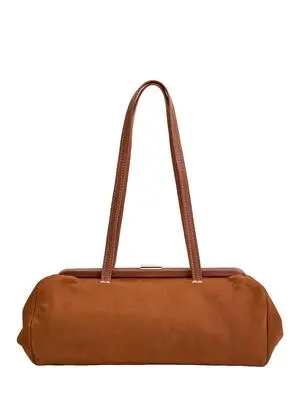 Clare V. Yvette Nubuck Leather Baguette Bag - Hazelnut