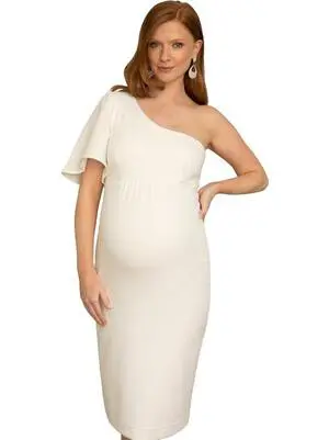 TIFFANY ROSE MATERNITY Taylor One Shoulder Maternity Dress - Ivory