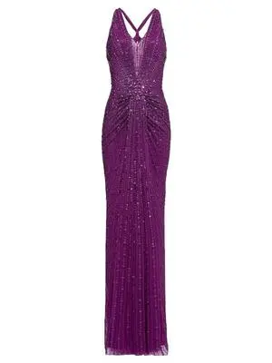 Jenny Packham Lana Sequin-embellished V-neck Maxi Dress - Brassica
