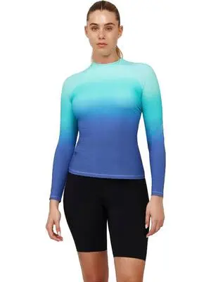 GOTTEX Nixi Long Sleeve Rash Guard Swim Top - Multi Green