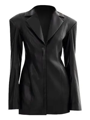 LAMARQUE Benedetta Faux Leather Blazer Dress - Black