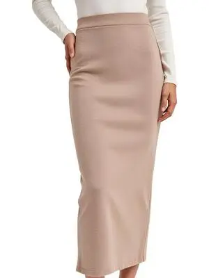 MODENAIRE Knit Midi Skirt Beige