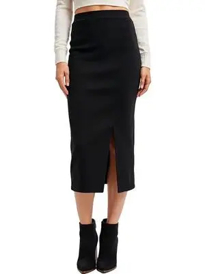 MODENAIRE Knit Midi Skirt Black