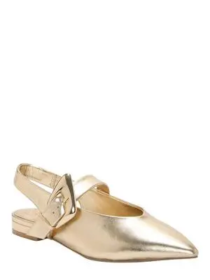 Vince Camuto Amoret Pointed Toe Slingback Flats - Egyptian Gold