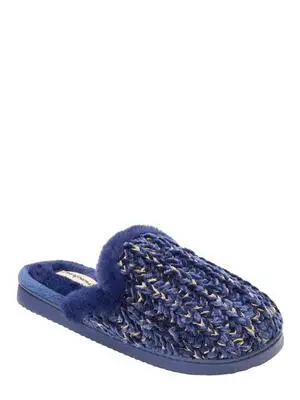 DEARFOAMS Paris Chenille Scuff Slipper Peacoat
